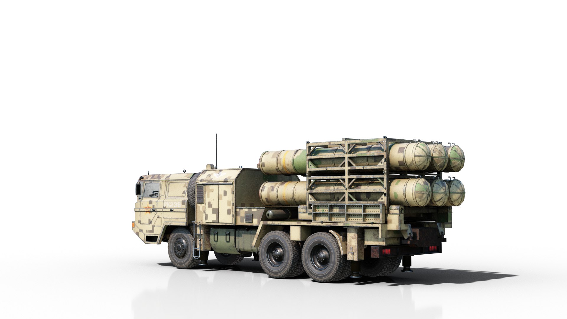 4 Coatings Of China HQ16 HQ-16 Air Defense Missile Launcher 3D Model ...