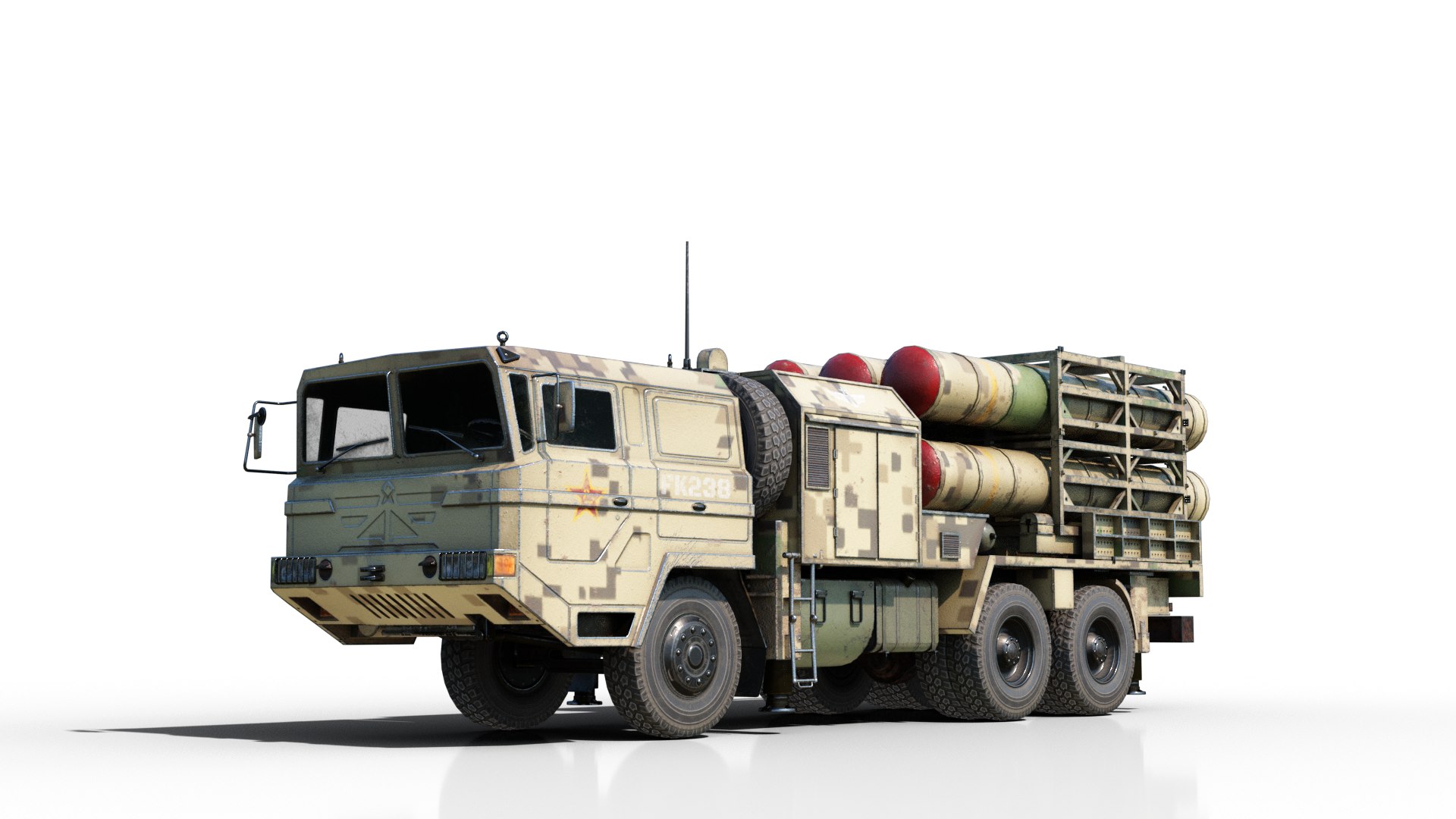 4 Coatings Of China HQ16 HQ-16 Air Defense Missile Launcher 3D Model ...