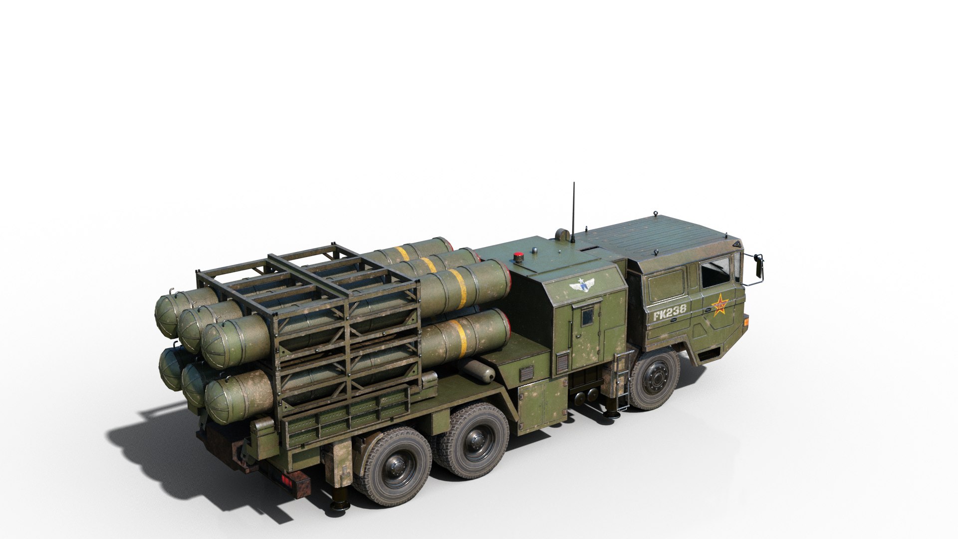 4 Coatings Of China HQ16 HQ-16 Air Defense Missile Launcher 3D Model ...