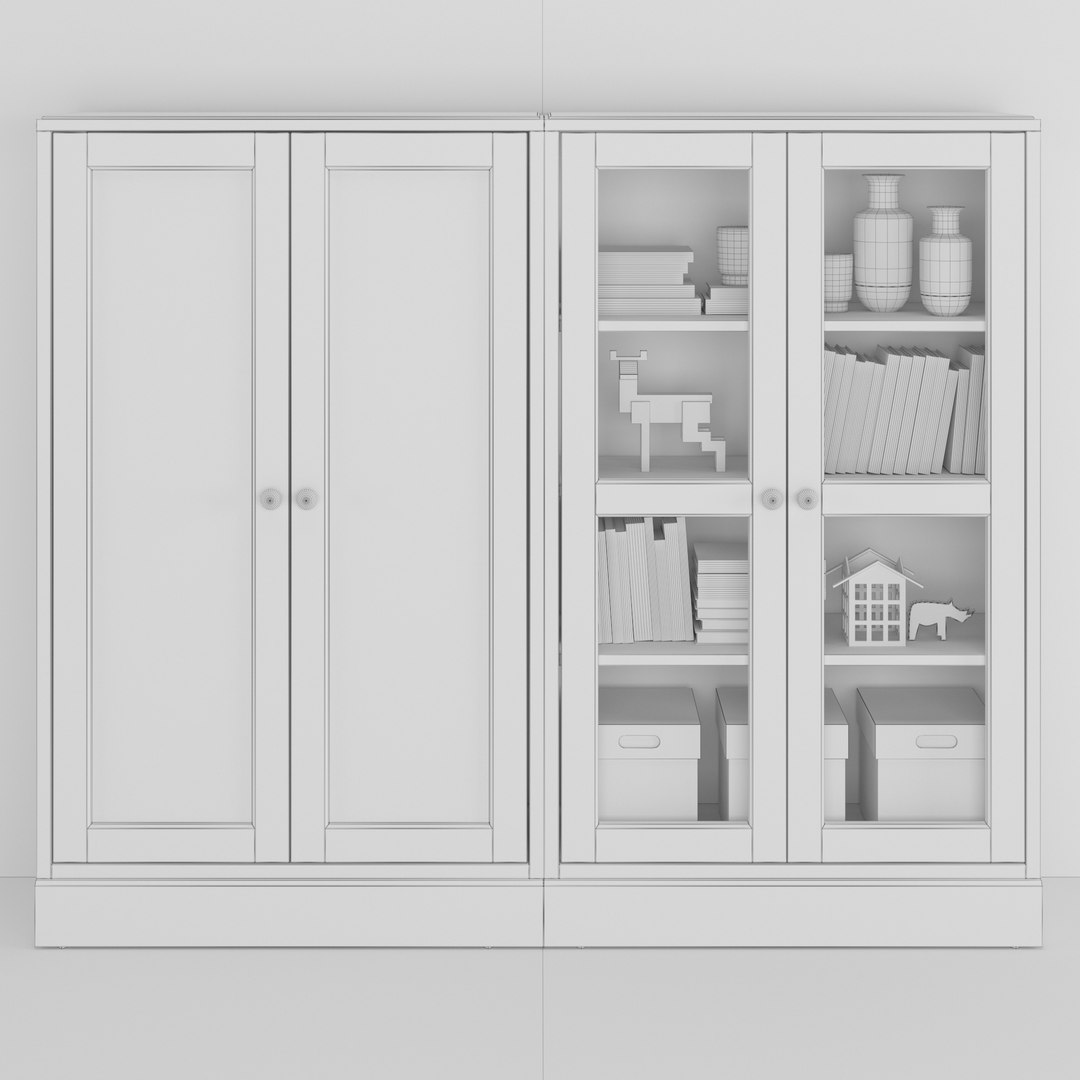 3D Havsta Storage Combination Glass Doors Model - TurboSquid 1854933