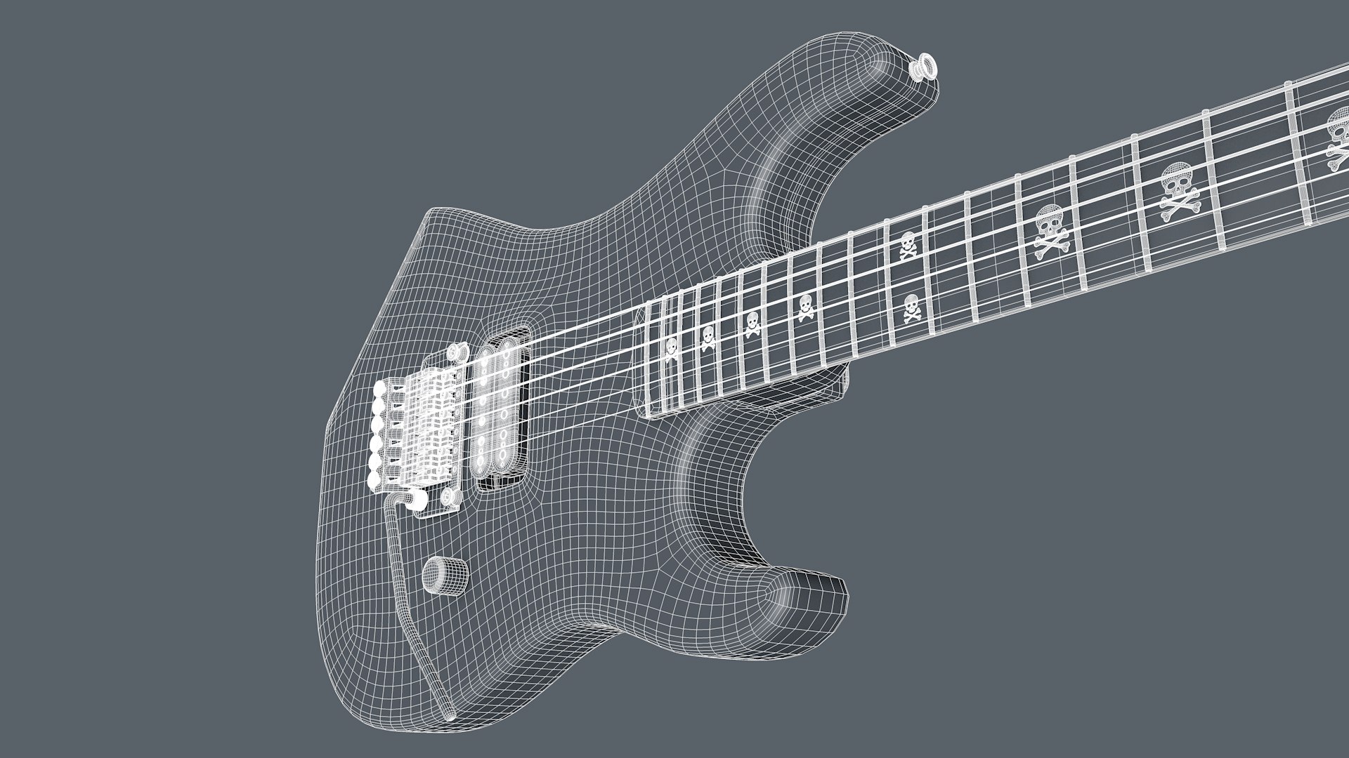 Skulls Guitar 3D model - TurboSquid 2007059