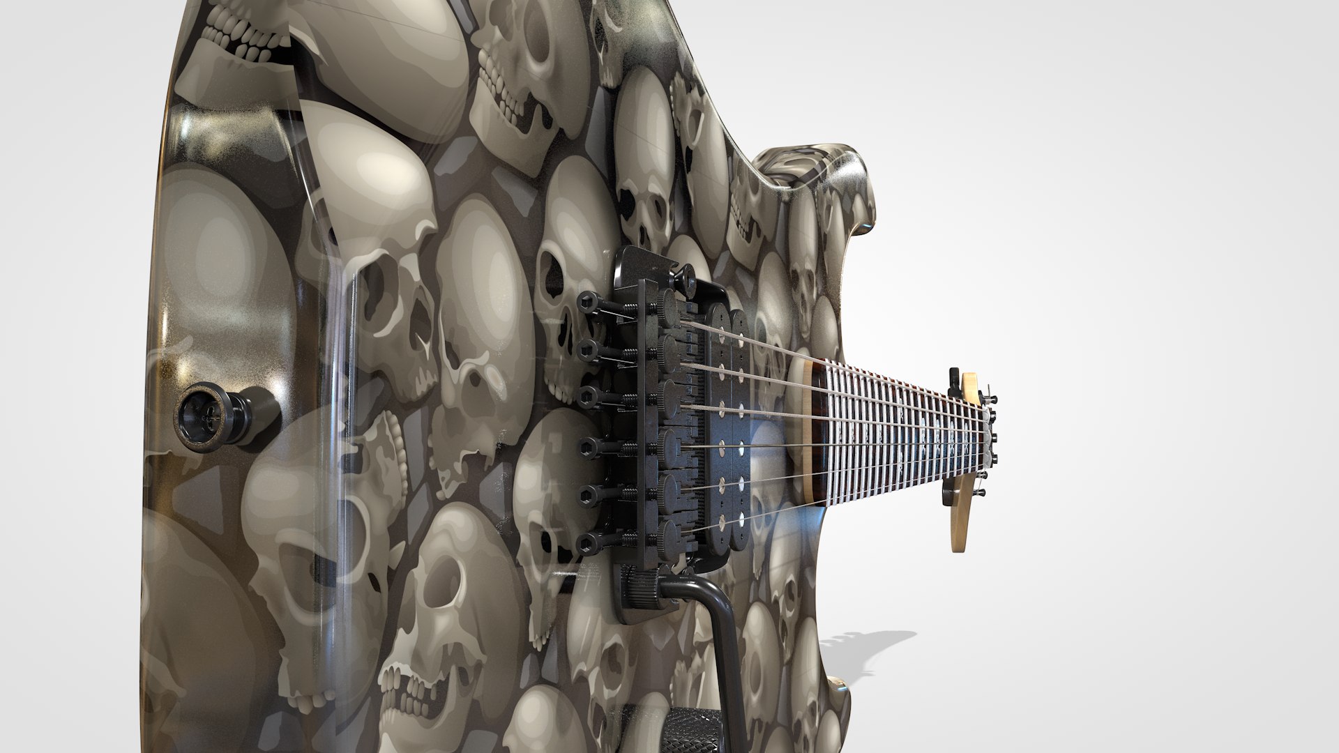 Skulls Guitar 3D model - TurboSquid 2007059