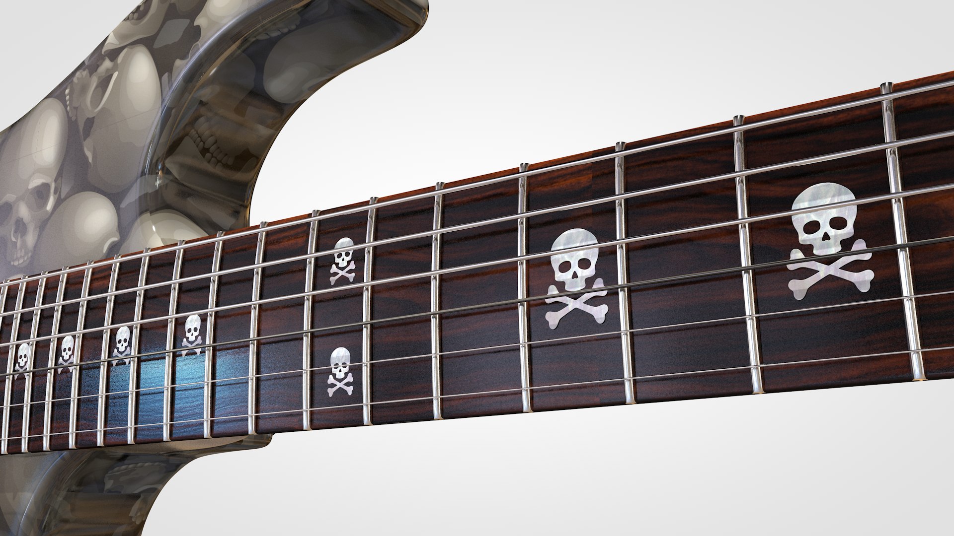 Skulls Guitar 3D model - TurboSquid 2007059