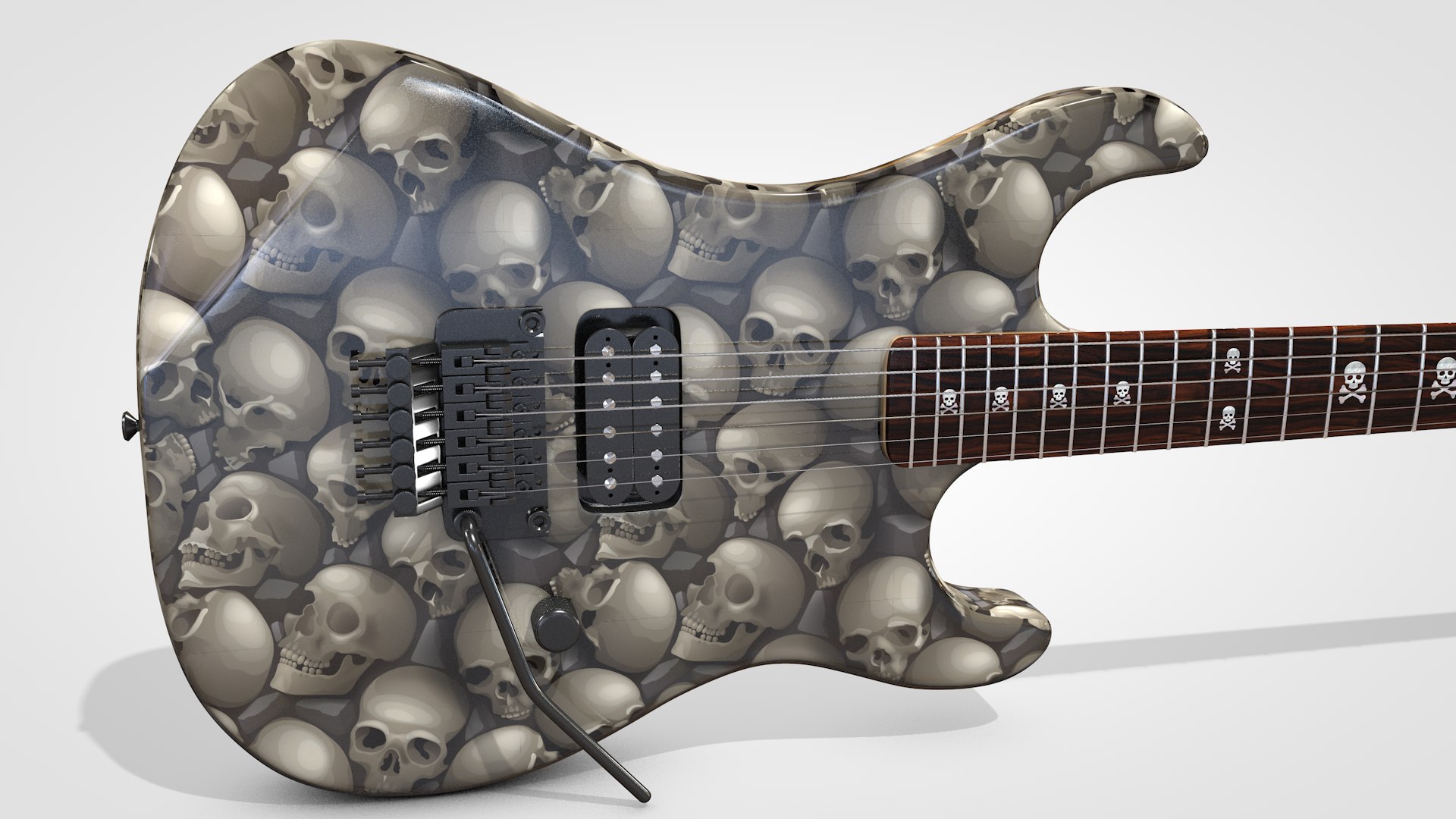 Skulls Guitar 3D model - TurboSquid 2007059