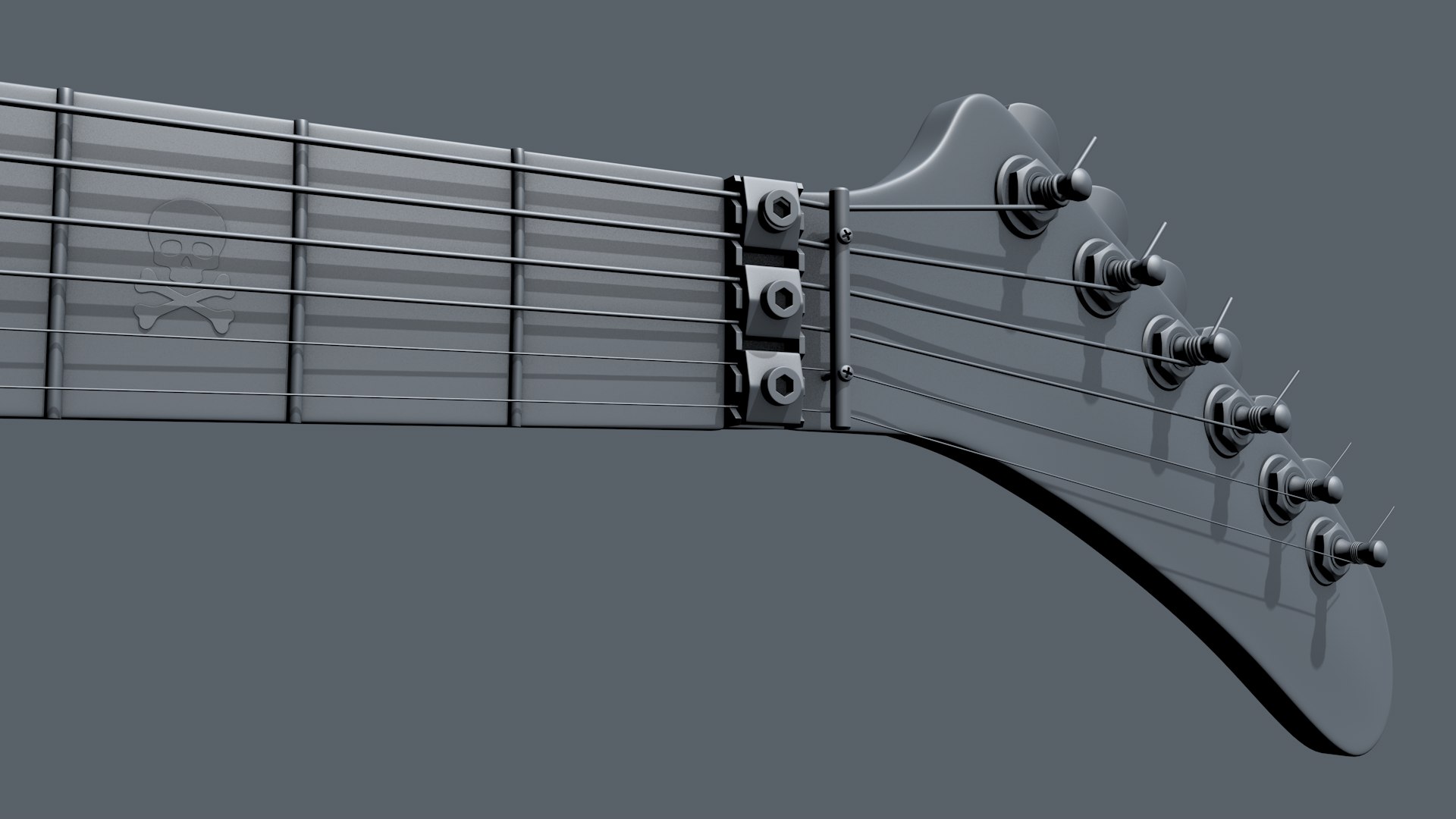 Skulls Guitar 3D model - TurboSquid 2007059