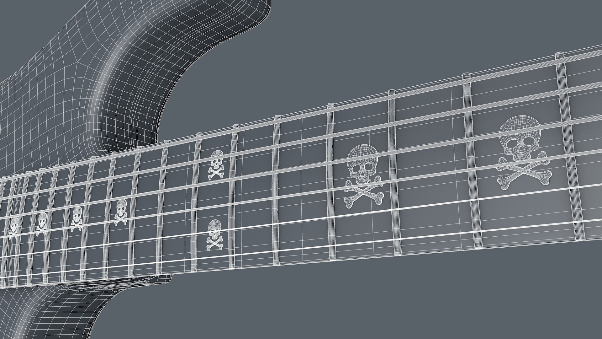 Skulls Guitar 3D model - TurboSquid 2007059