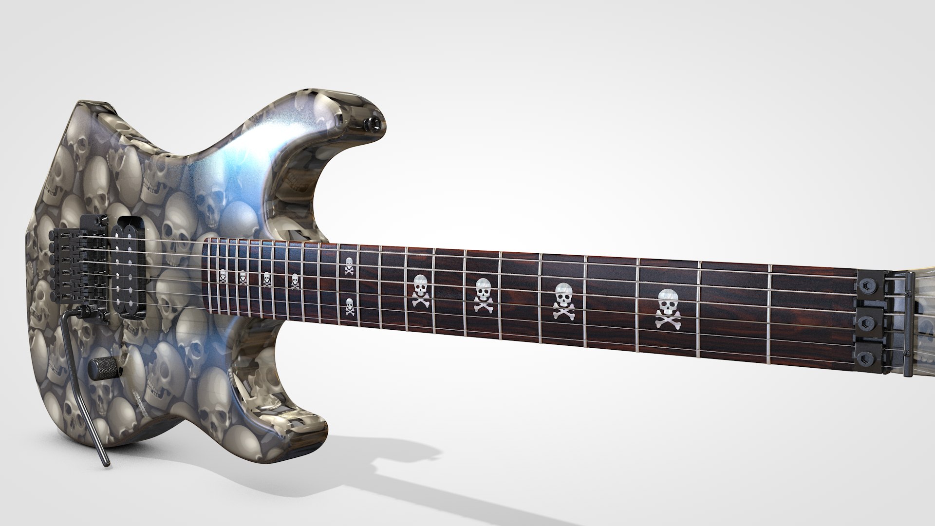 Skulls Guitar 3D model - TurboSquid 2007059