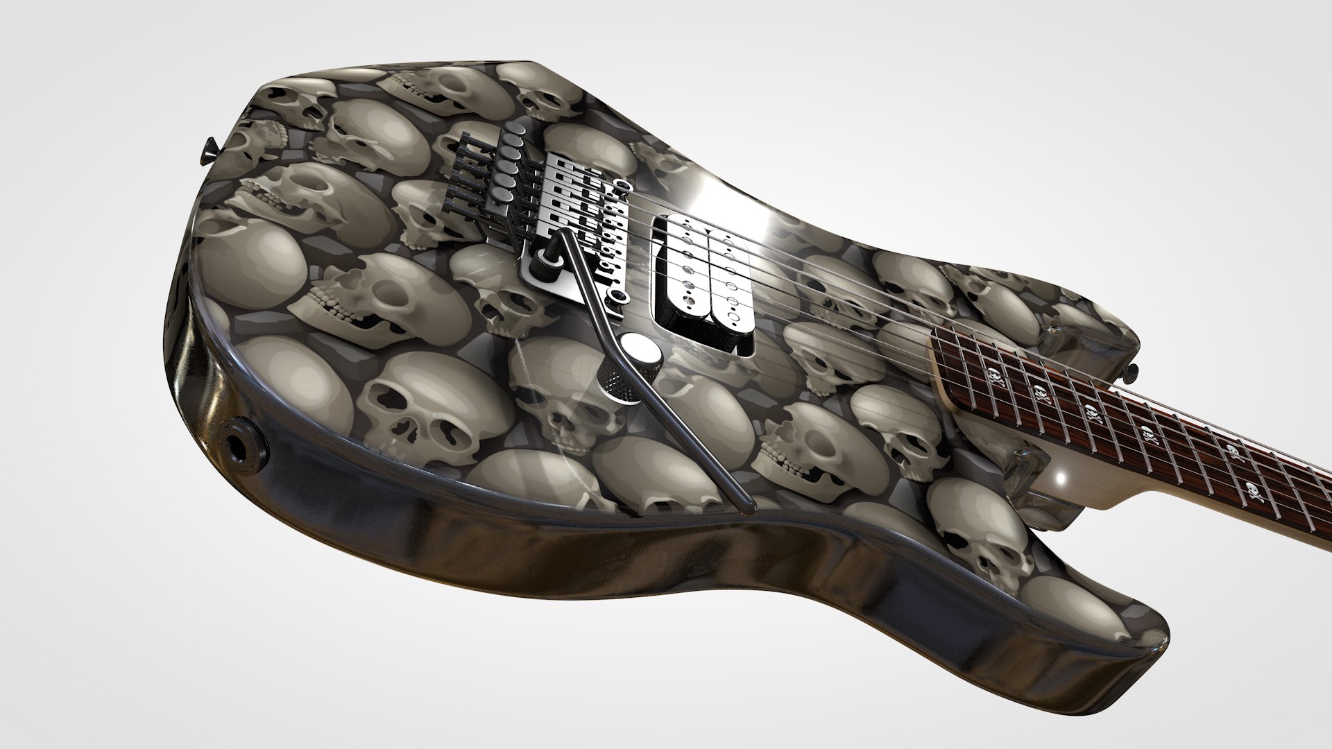 Skulls Guitar 3D model - TurboSquid 2007059