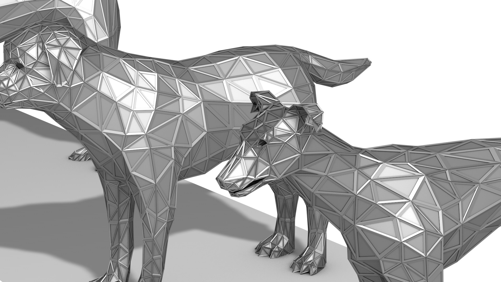 Polygonal Figures Of Dogs Model - TurboSquid 2349935