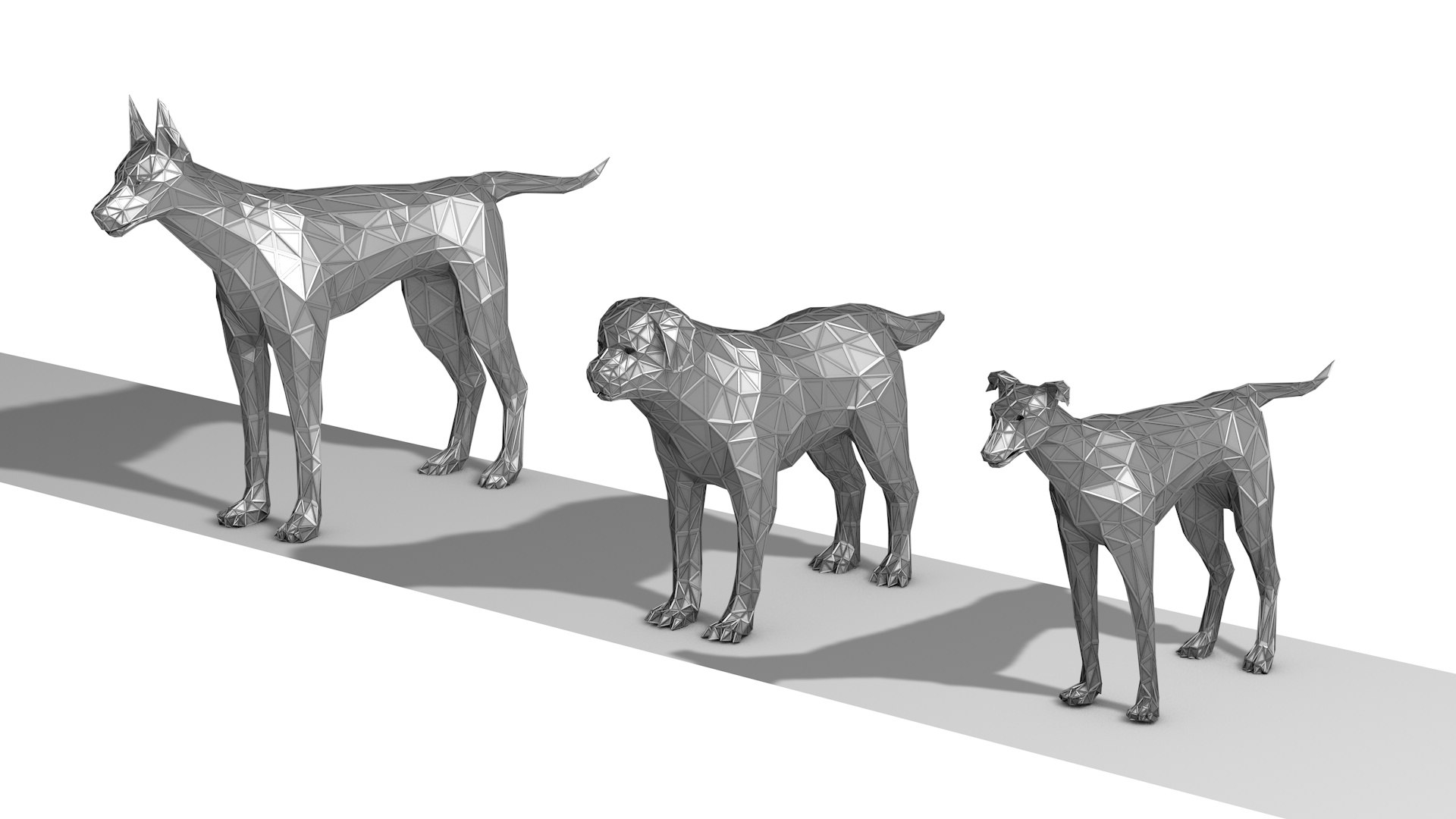 Polygonal Figures Of Dogs Model - TurboSquid 2349935