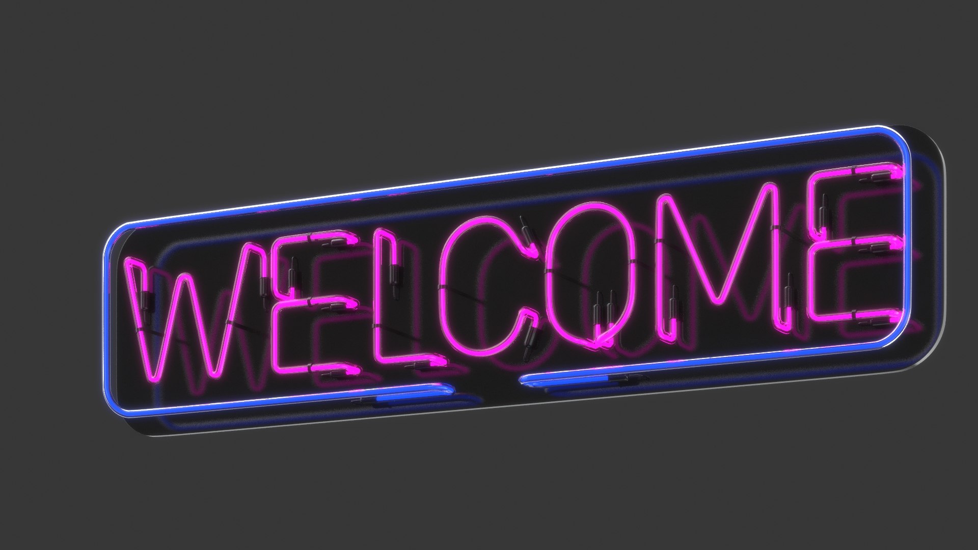 Detailed Welcome Neon Light Sign 3D Model - TurboSquid 2077157