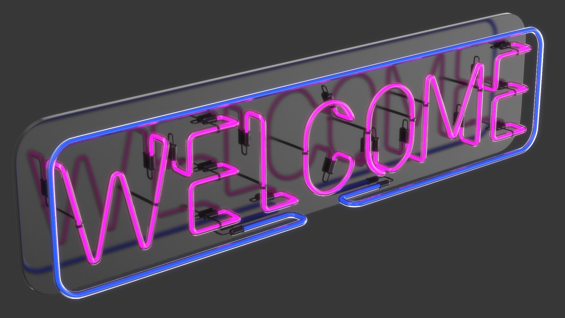 Detailed Welcome Neon Light Sign 3D Model - TurboSquid 2077157