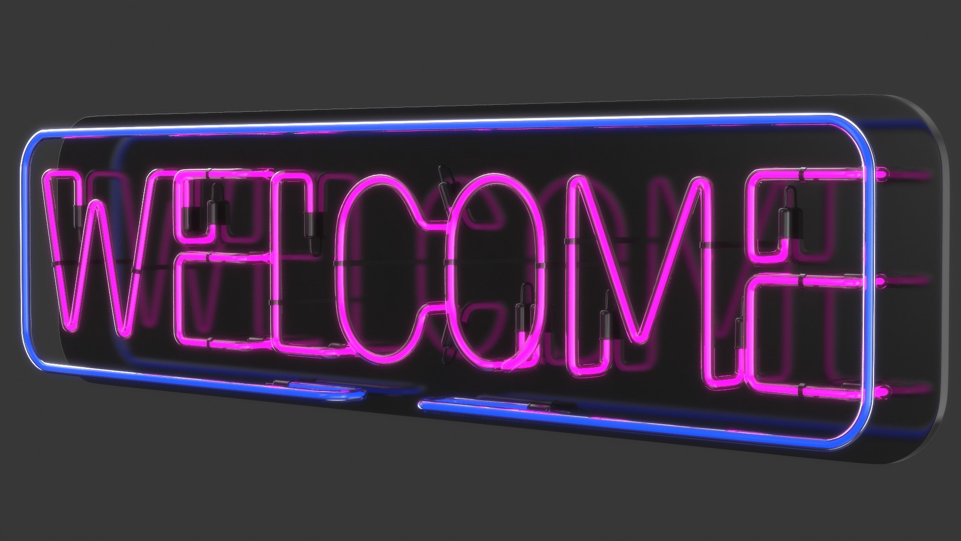Detailed Welcome Neon Light Sign 3D Model - TurboSquid 2077157