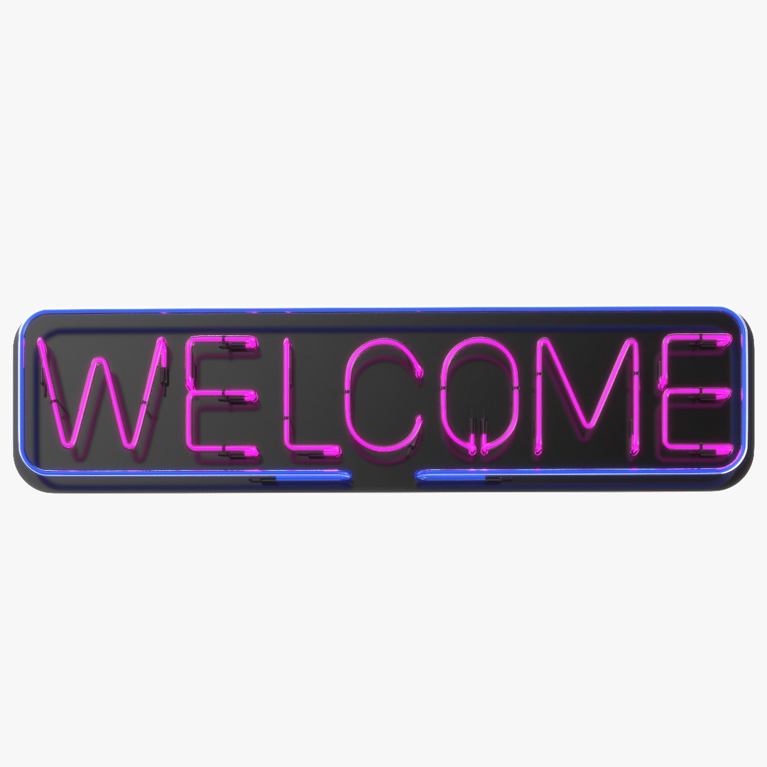 Detailed Welcome Neon Light Sign 3D model - TurboSquid 2077157