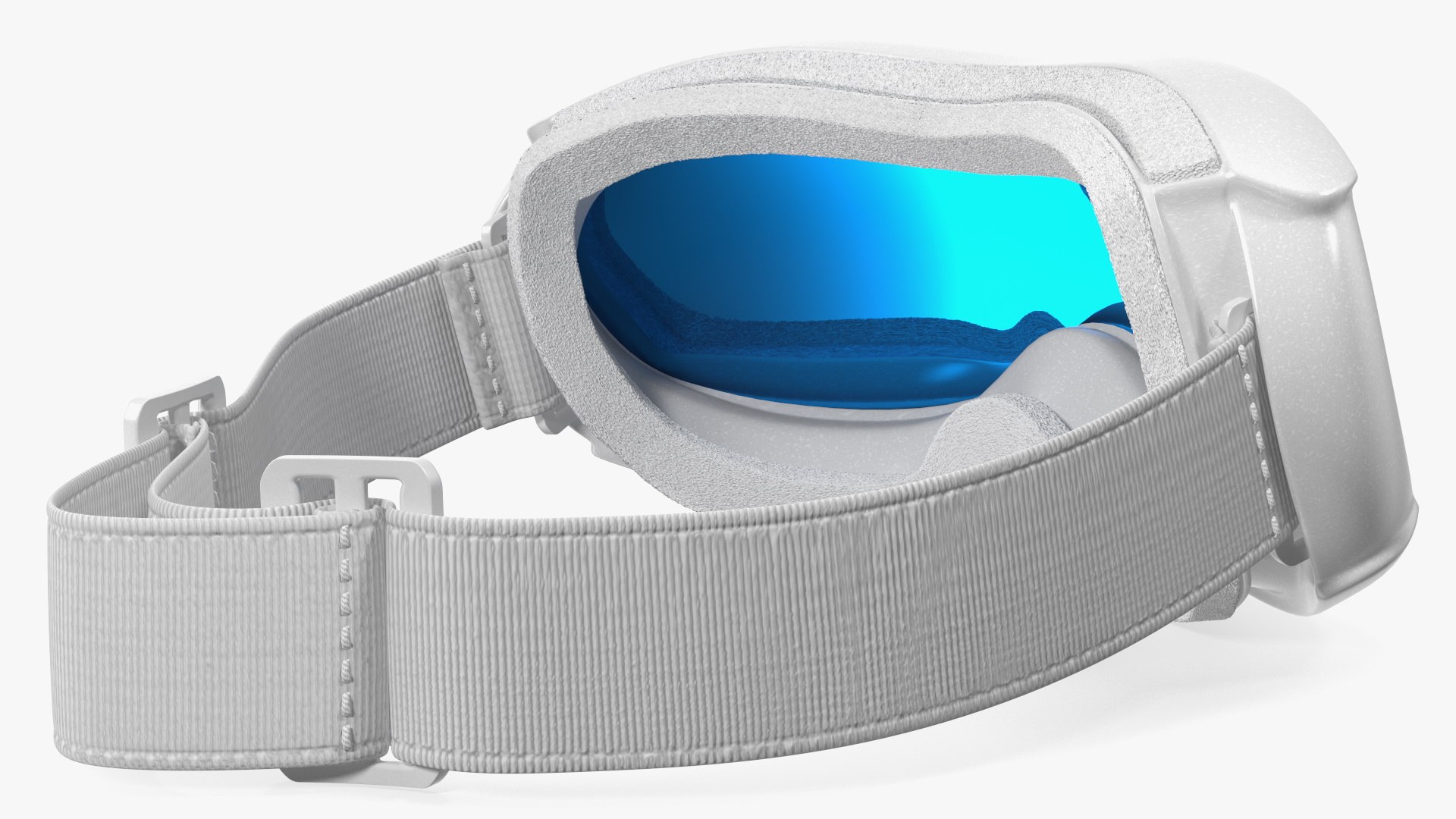White Ski Goggles With Blue Glass 3D - TurboSquid 2157855