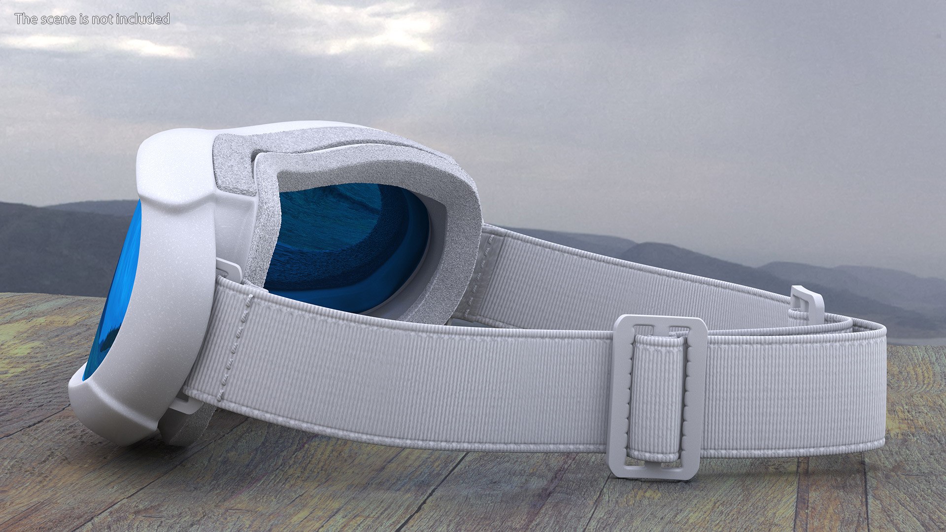 White Ski Goggles With Blue Glass 3D - TurboSquid 2157855