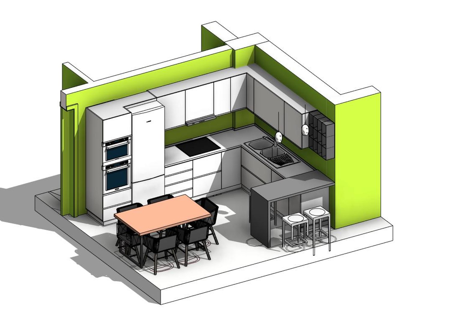 3D Model Kitchen Revit - TurboSquid 1228321