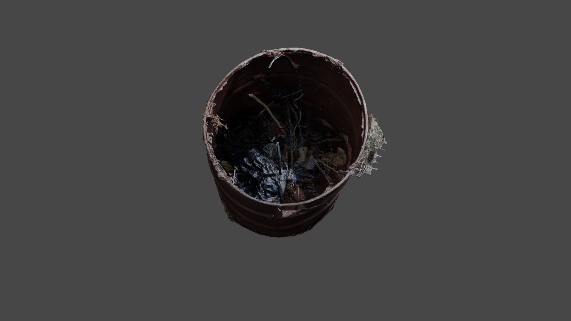 Rusty Trash Can Model - TurboSquid 2127042