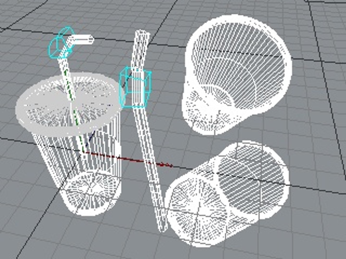 Free C4d Model Drinking Cup Straw