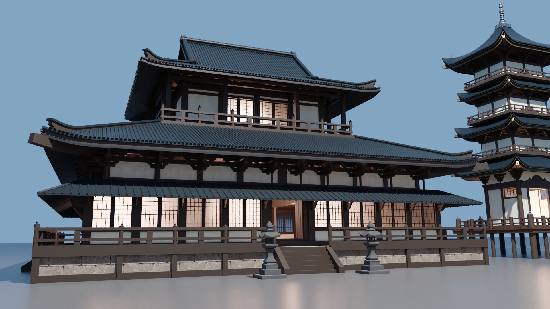 3D Model Set Japanese Temples - TurboSquid 1233128