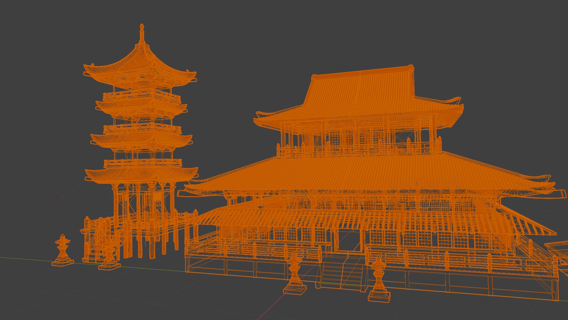 3D Model Set Japanese Temples - TurboSquid 1233128