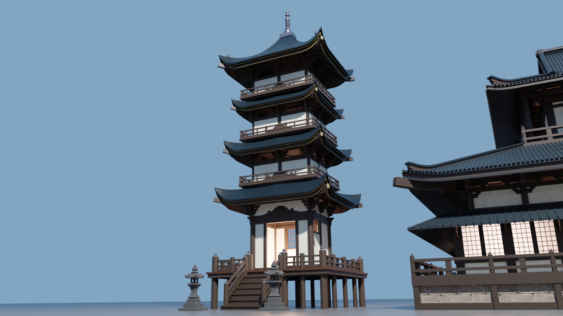 3D Model Set Japanese Temples - TurboSquid 1233128