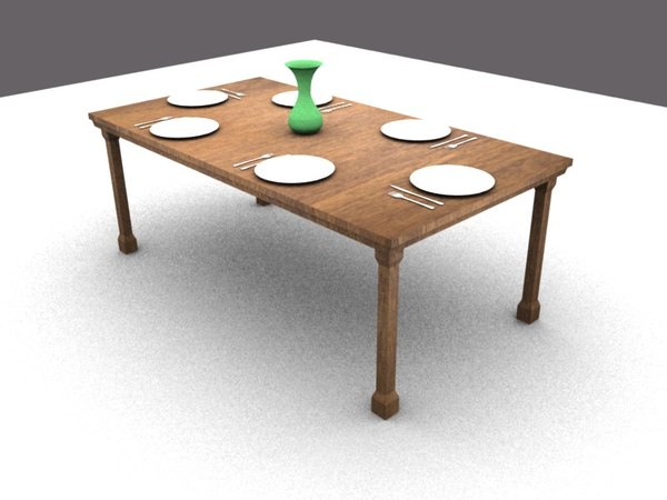 wooden table 3d blend