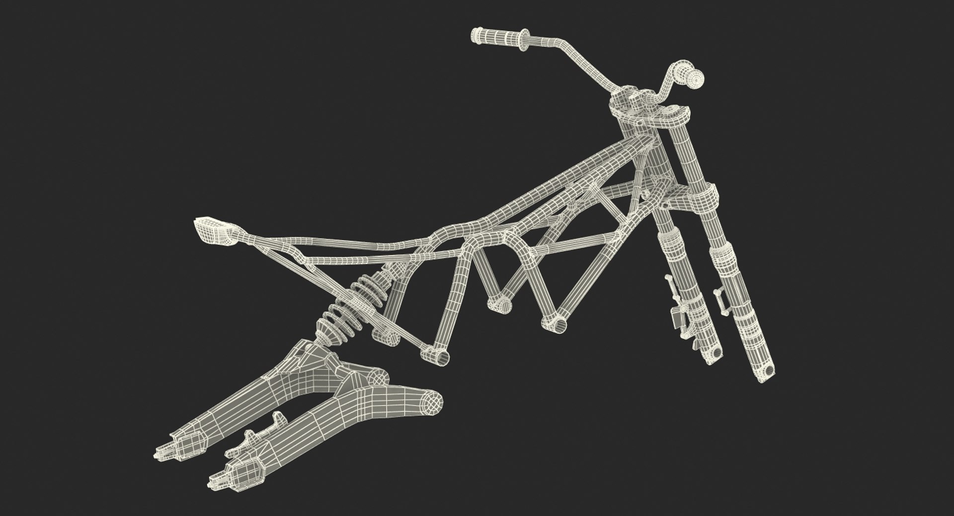 motorcycle frame 3d c4d