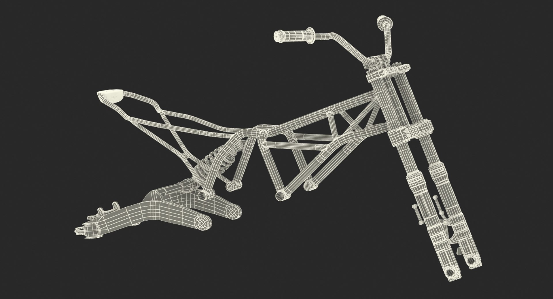 motorcycle frame 3d c4d