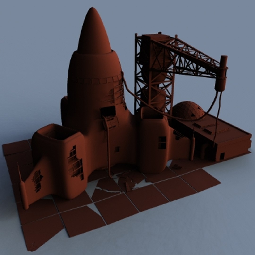 3d Derelict Rocketship Abandoned