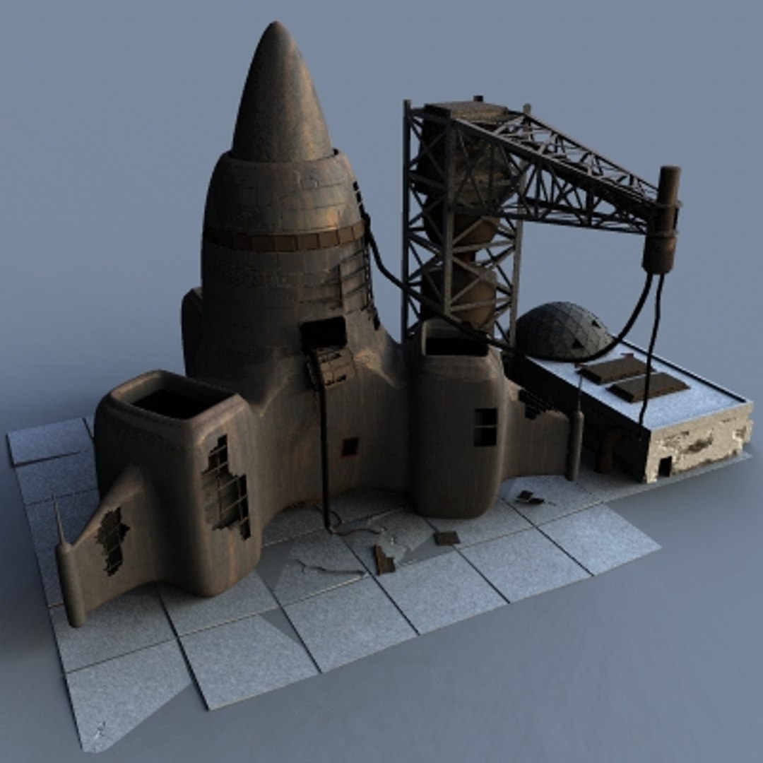 3d Derelict Rocketship Abandoned