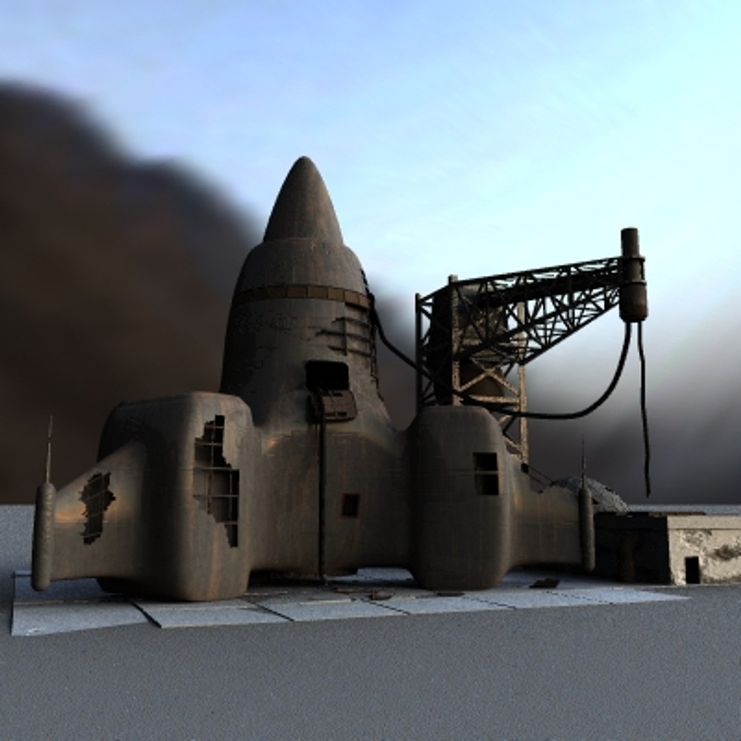 3d Derelict Rocketship Abandoned