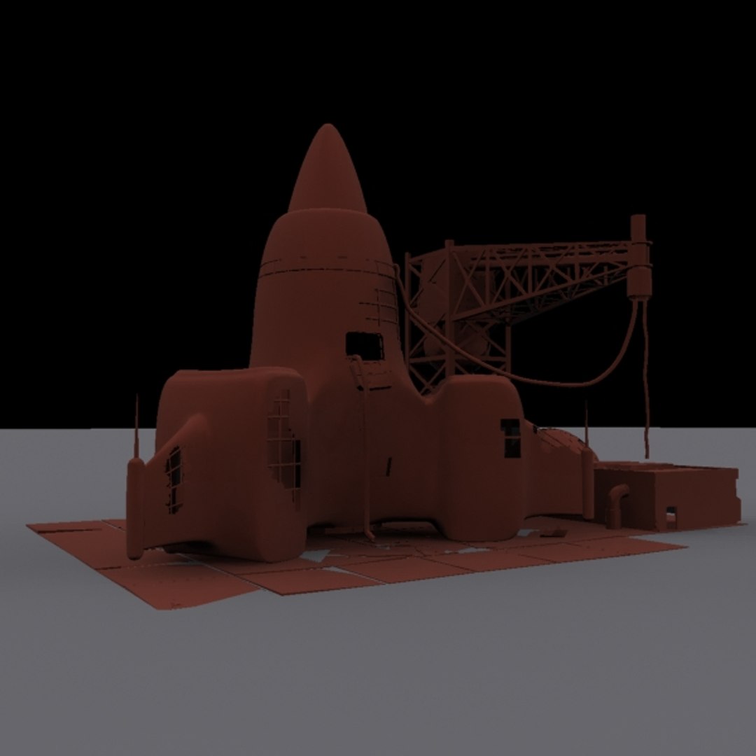 3d Derelict Rocketship Abandoned