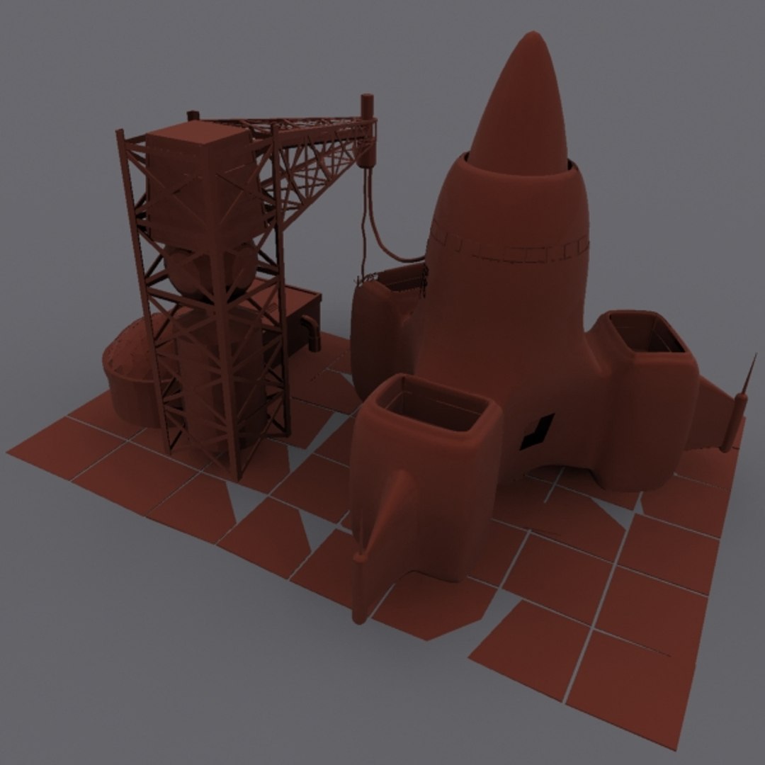 3d Derelict Rocketship Abandoned