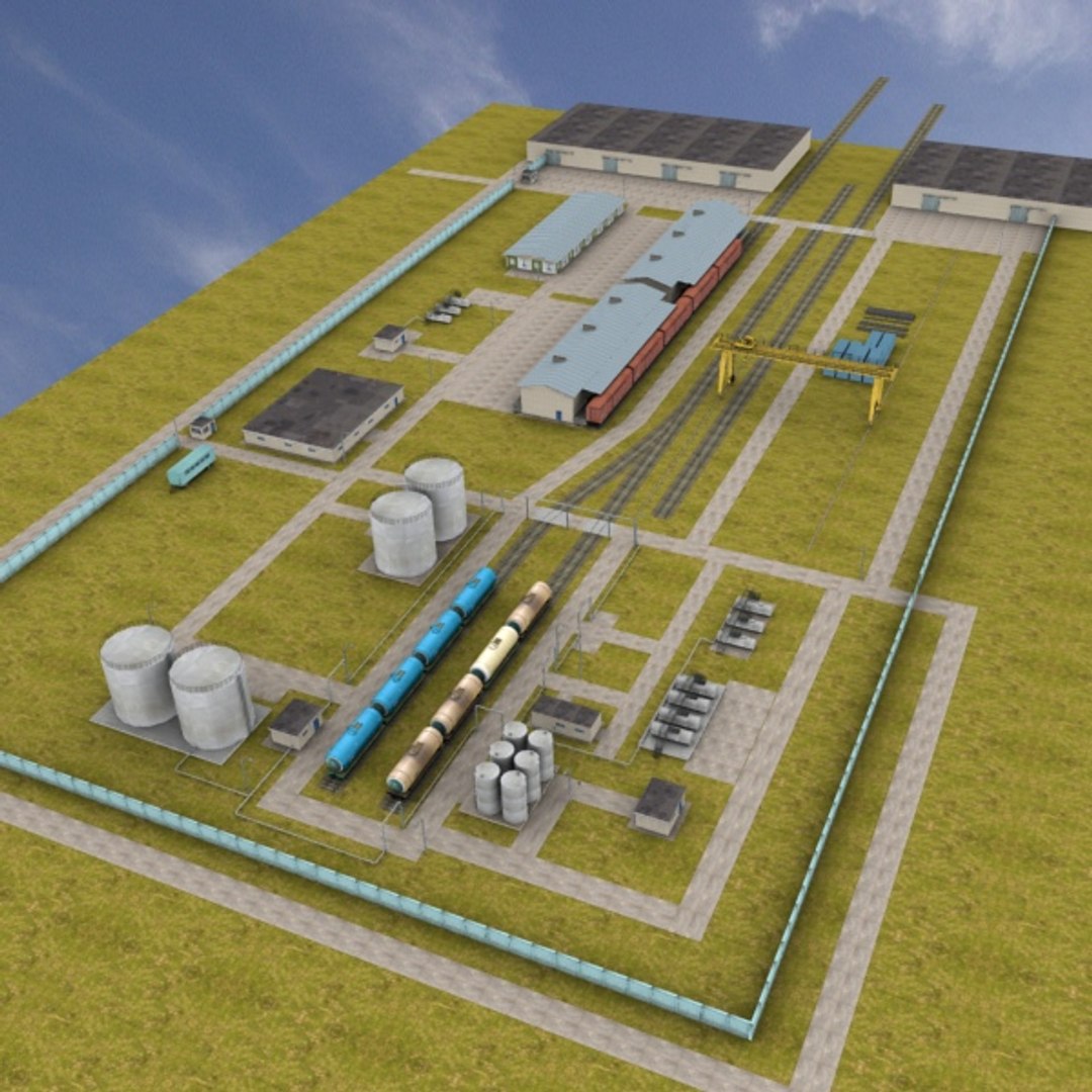 warehouse railway 3d model