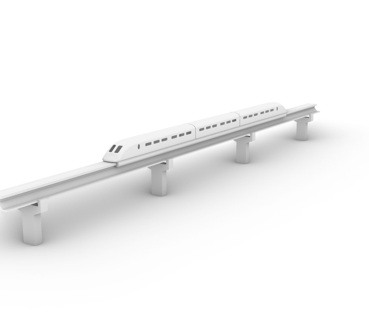 Simple Maglev Train 3D - TurboSquid 1510906