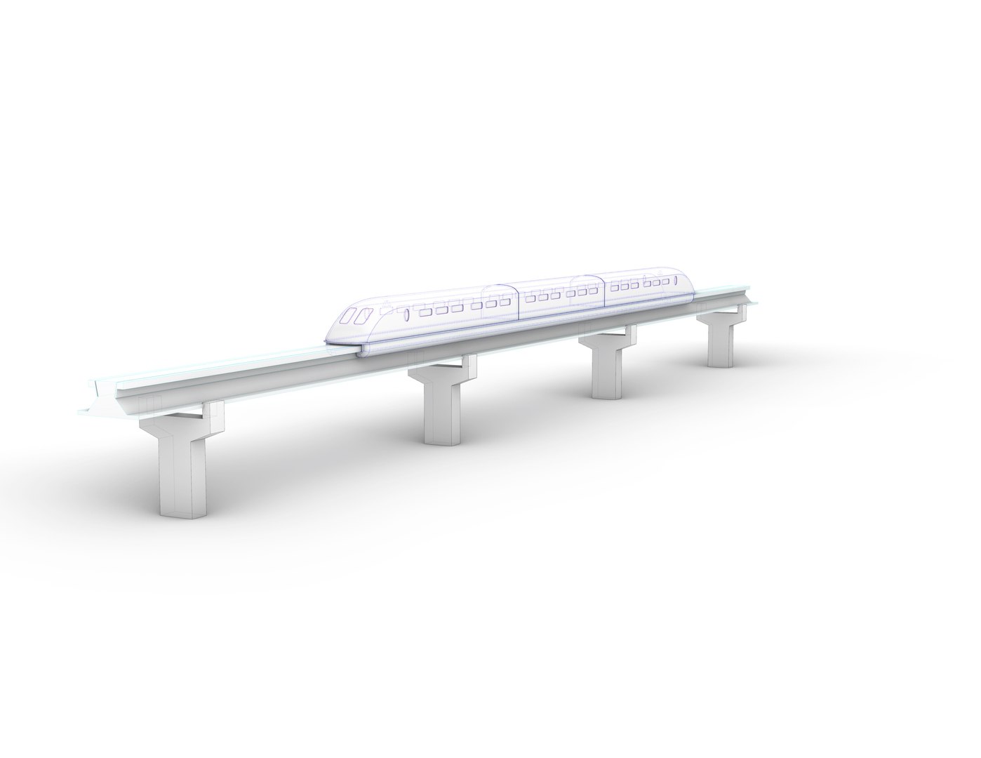 Simple Maglev Train 3D - TurboSquid 1510906