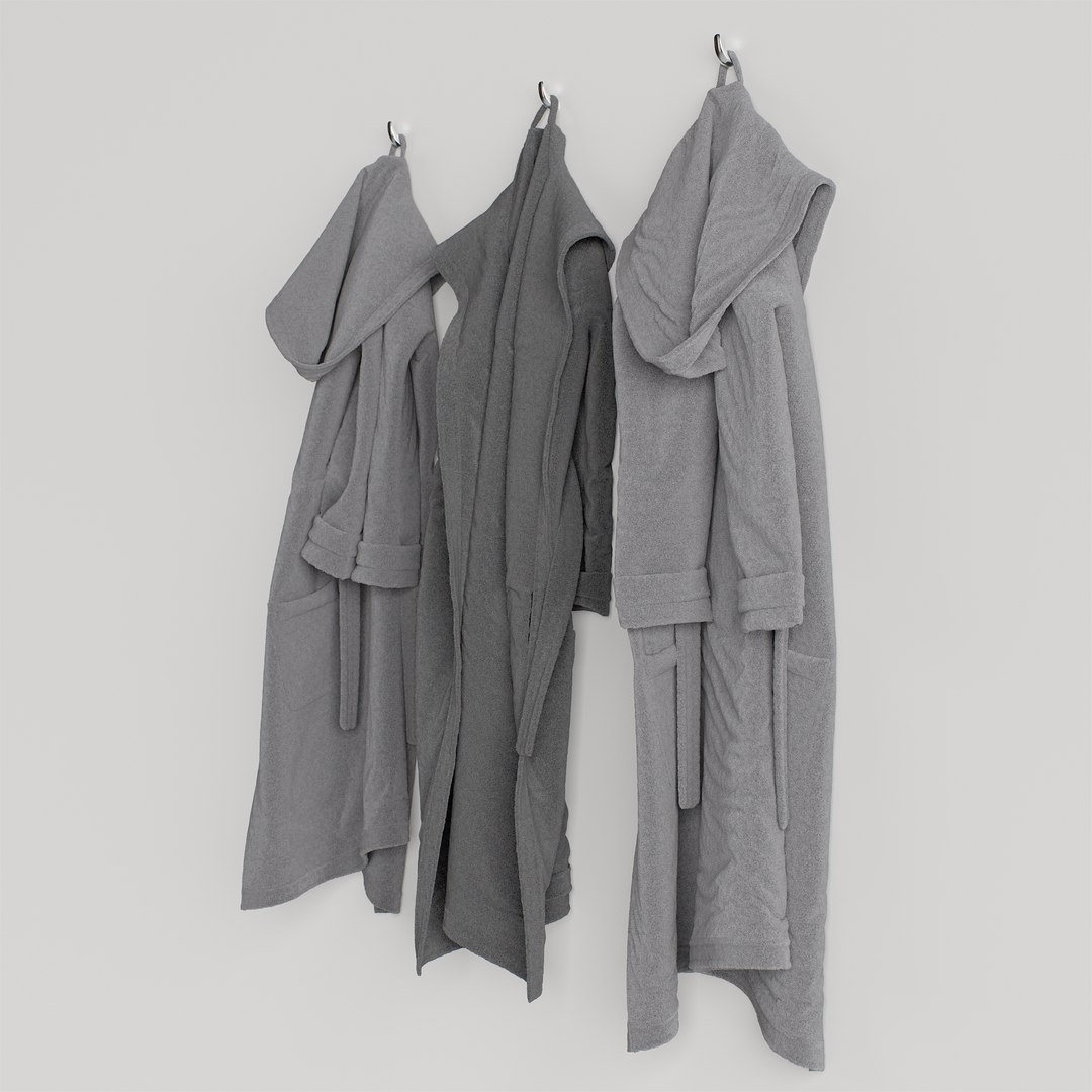 3D Model Bathrobe Hanging Set 01 - TurboSquid 1976134