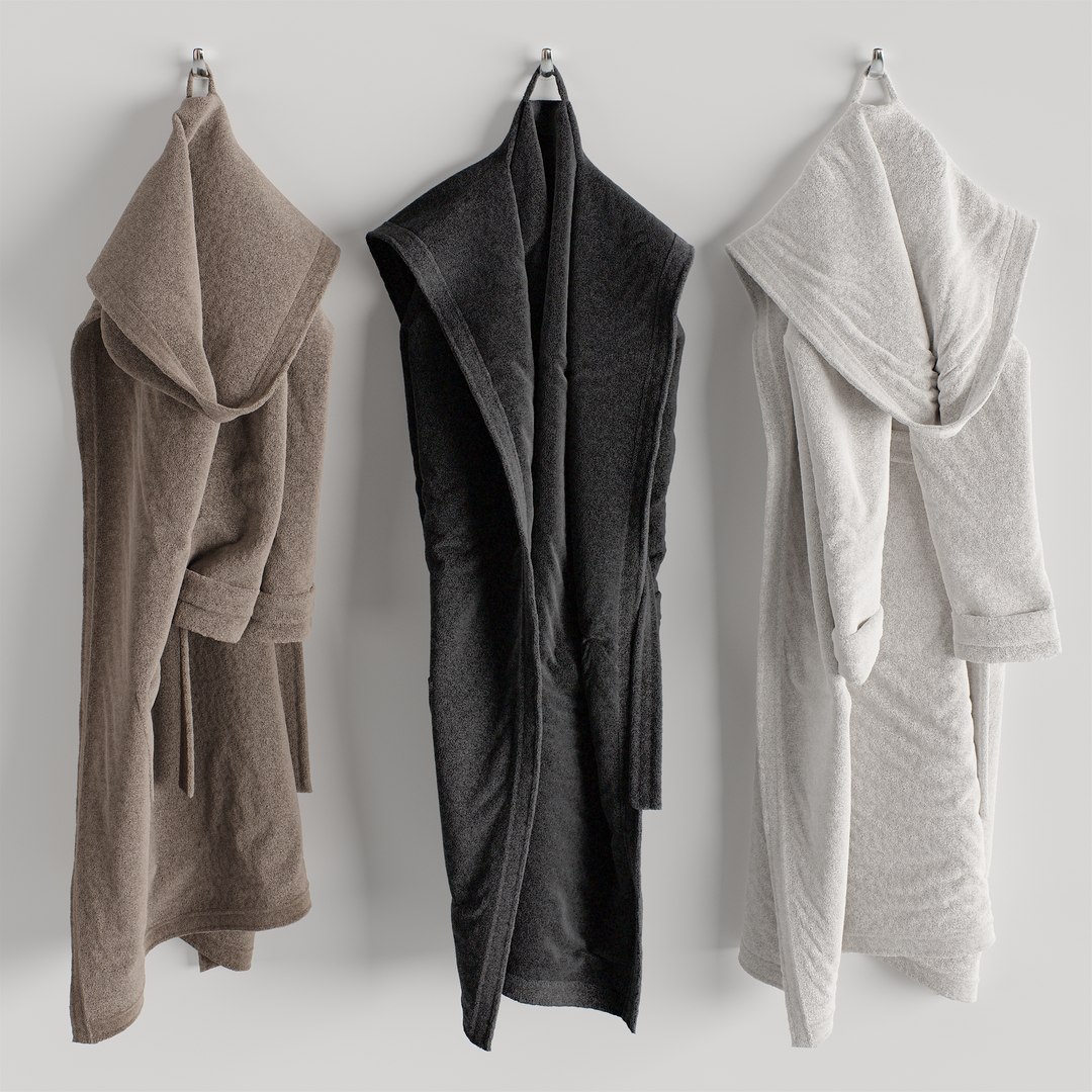 3D Model Bathrobe Hanging Set 01 - TurboSquid 1976134