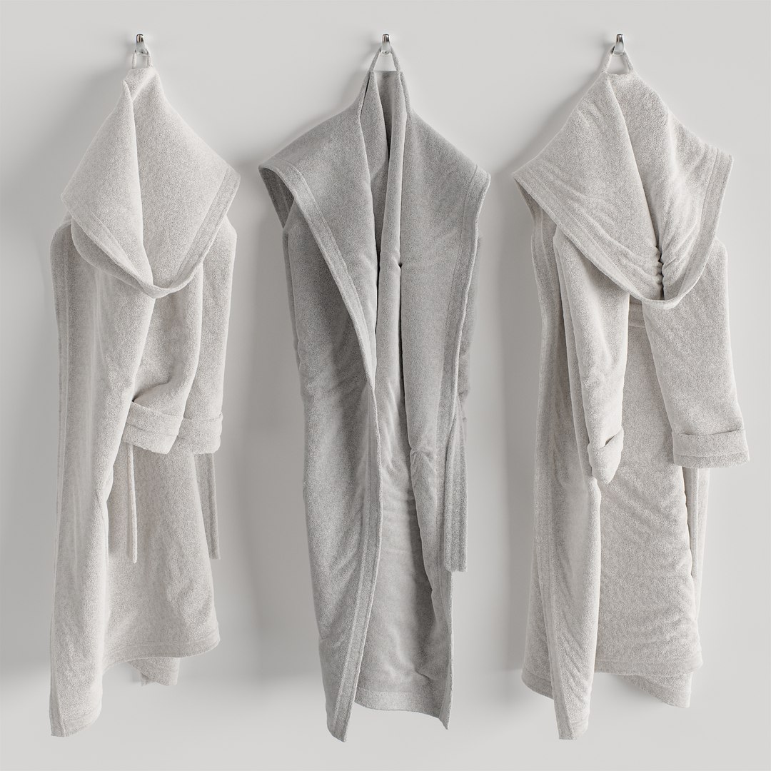 3D Model Bathrobe Hanging Set 01 - TurboSquid 1976134
