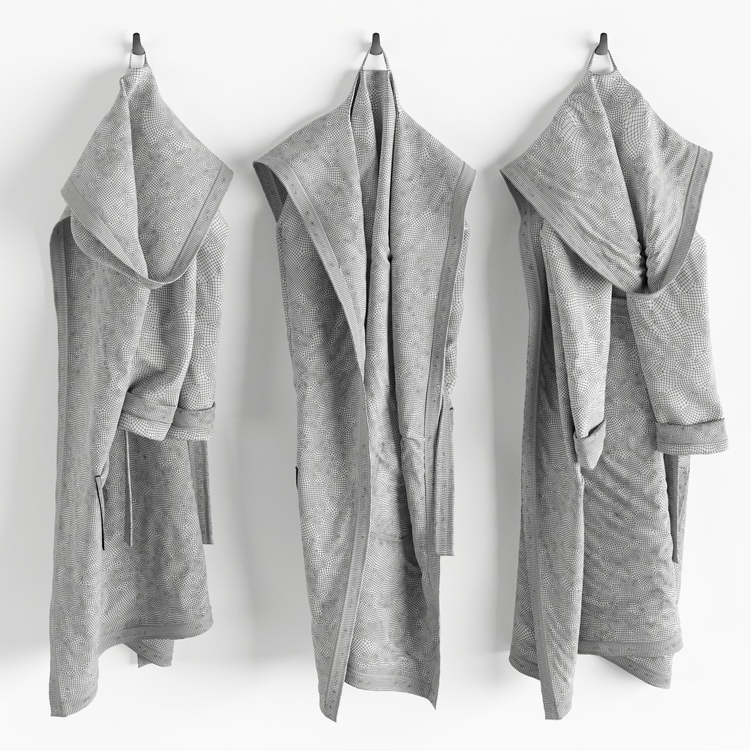 3D Model Bathrobe Hanging Set 01 - TurboSquid 1976134