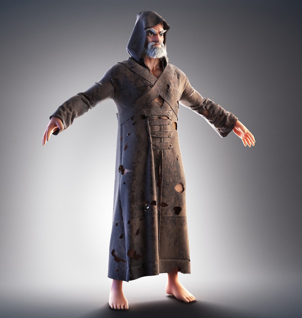 3d Old Man Model