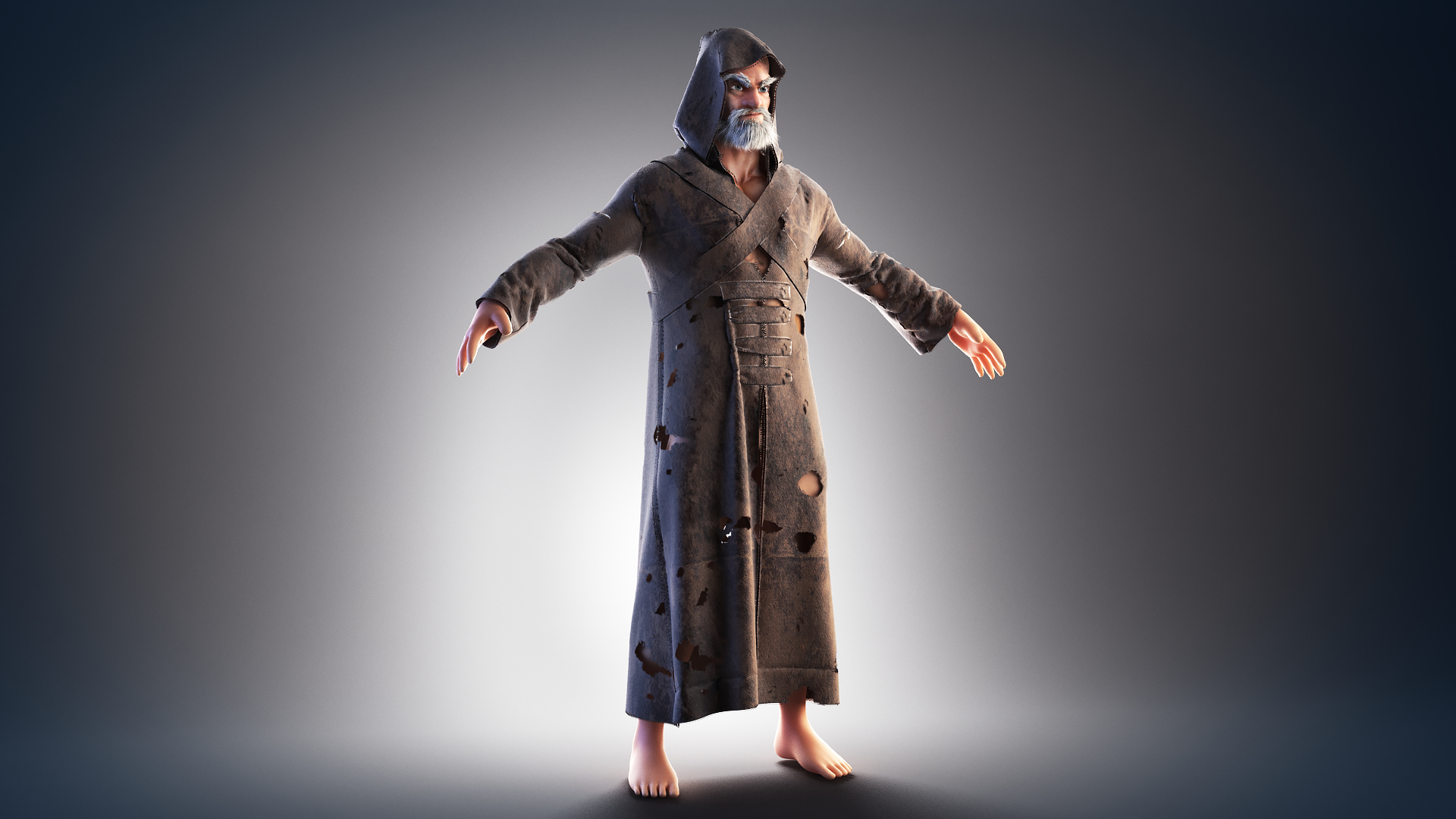 3d old man model