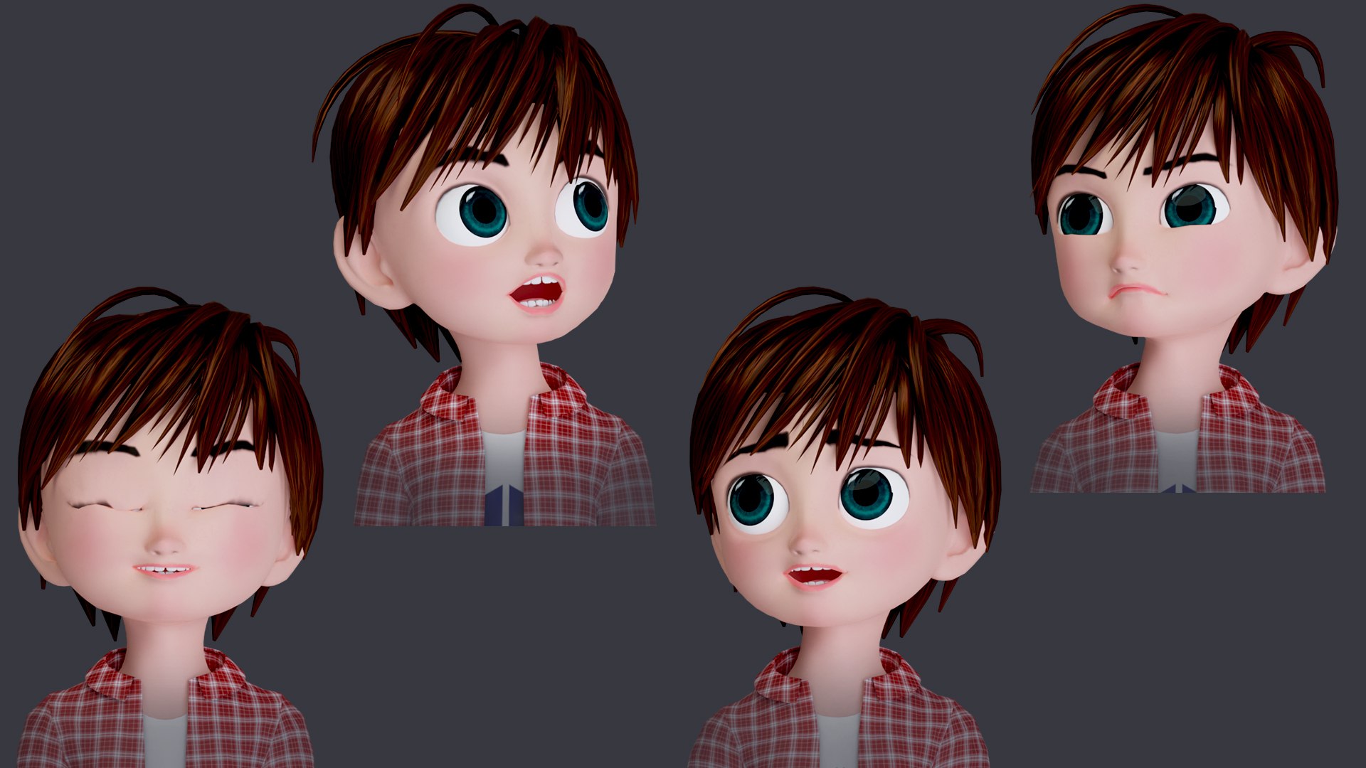 3D Cartoon Boy Shirt Full Rigged In Blender Model - TurboSquid 1902320