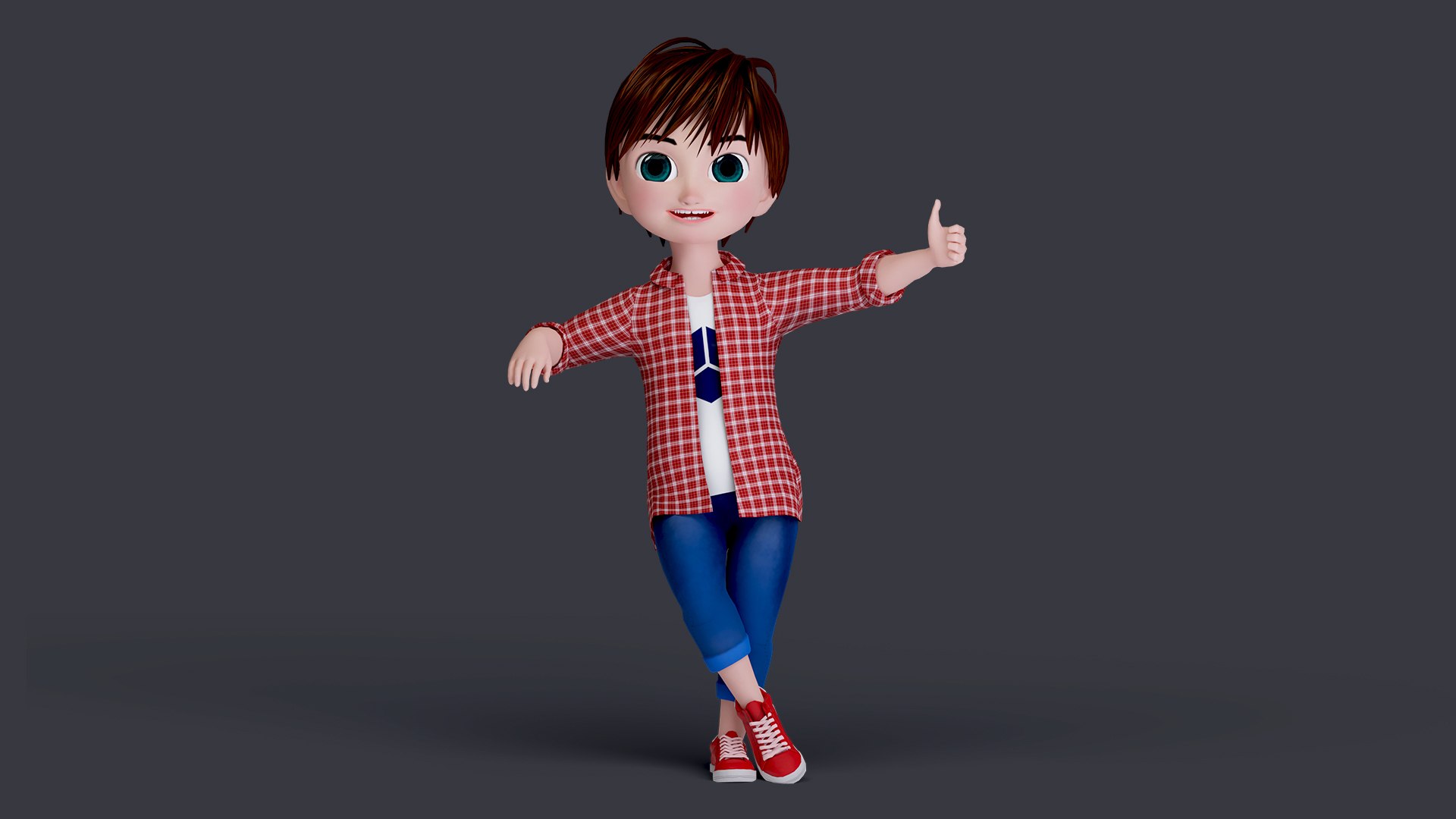 3D Cartoon Boy Shirt Full Rigged In Blender Model - TurboSquid 1902320
