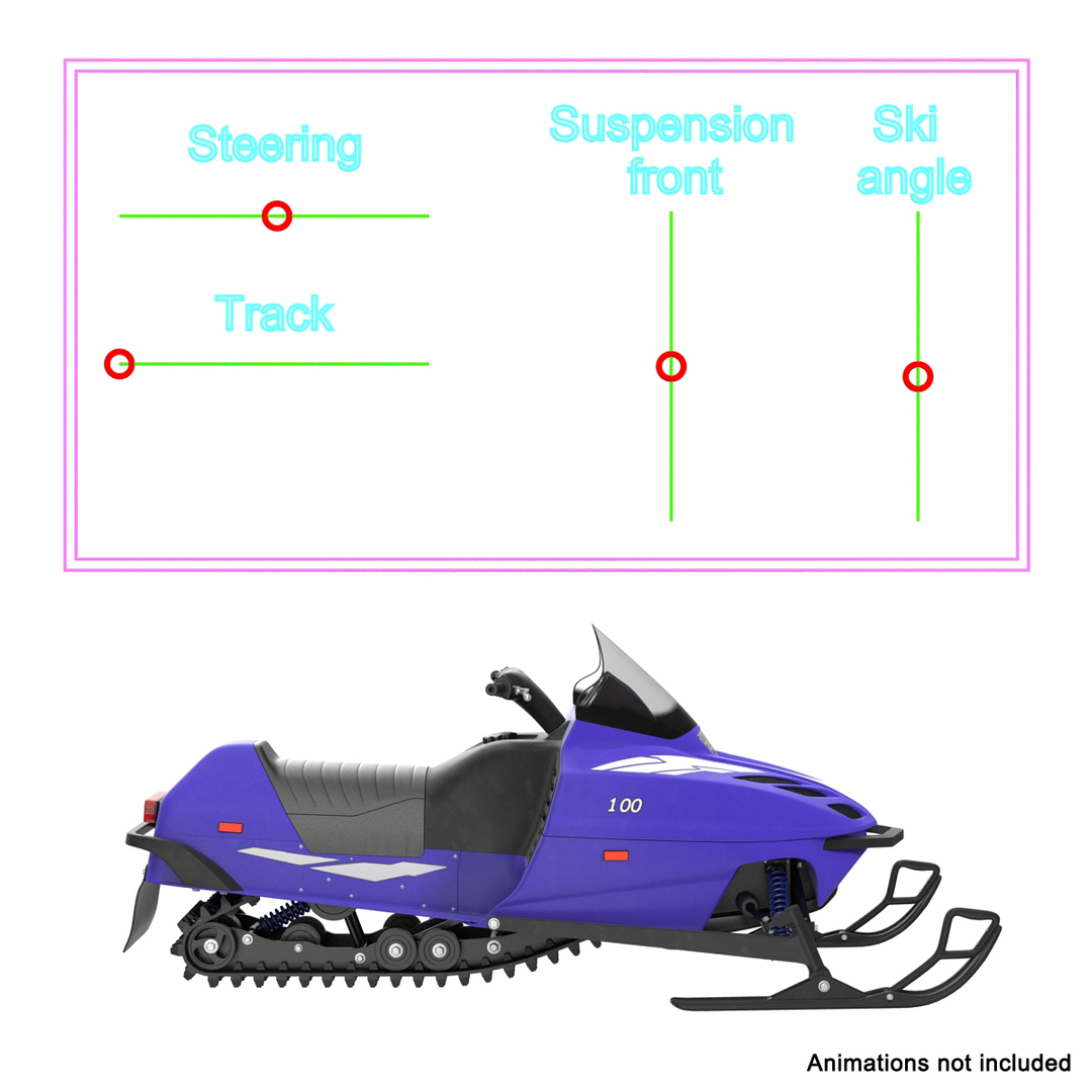 snowmobile generic rigged 3d model