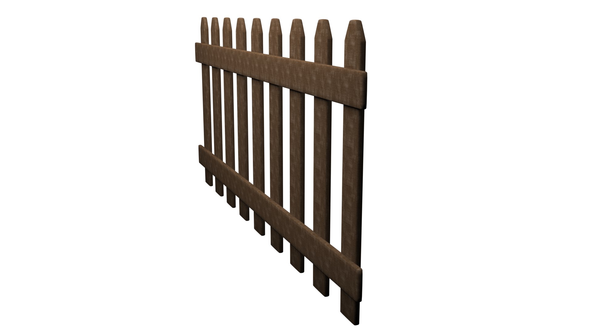 3D Wood Fence - TurboSquid 2166623