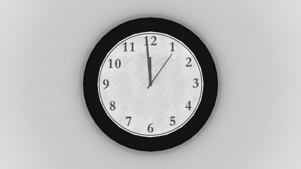 low-poly modern wall clock 3d model