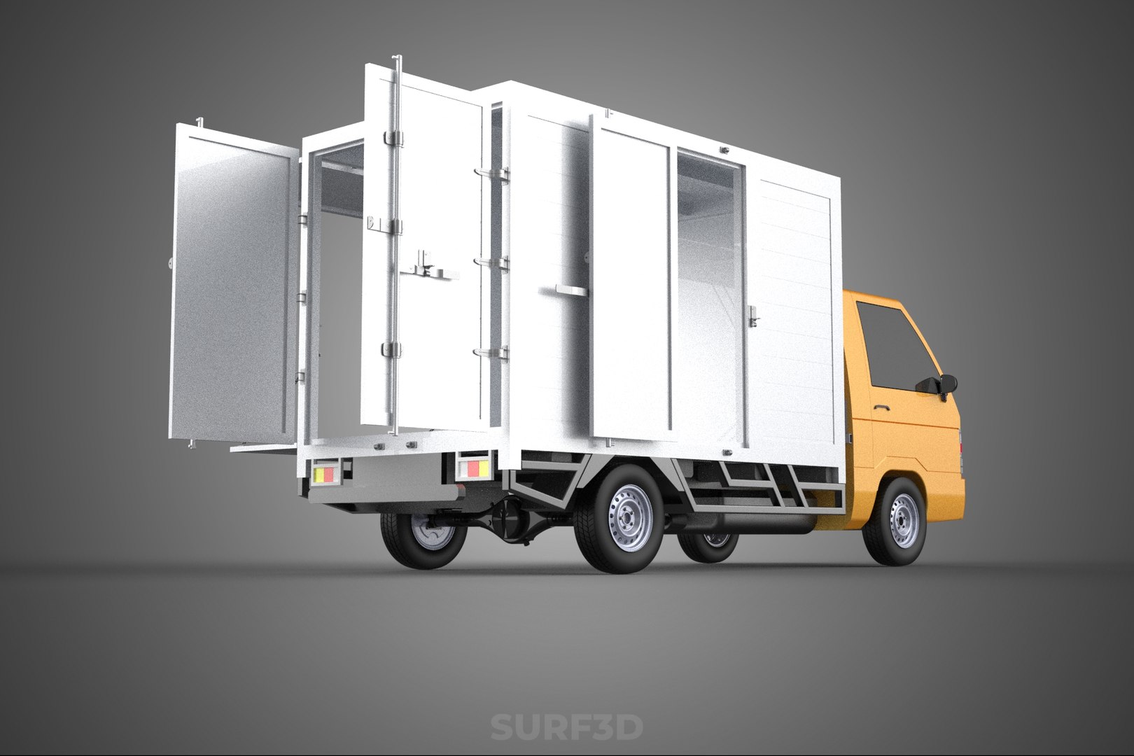3D FOOD BOX TRUCK PICKUP SIDE DOOR BOOTH STAND WAGON CATERING VAN ...