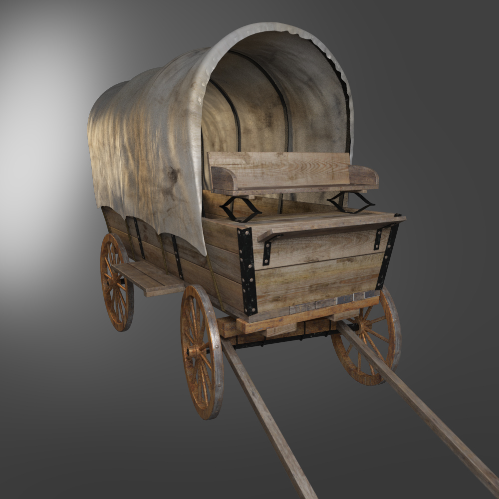 3d western wagon model
